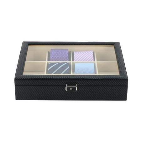 TimelyBuys - Tie Display Case for 12 Ties, Belts, and Men's Accessories ...
