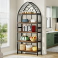 Tribesigns 5-Tier Bookshelf, Industrial Curved Freestanding Display ...