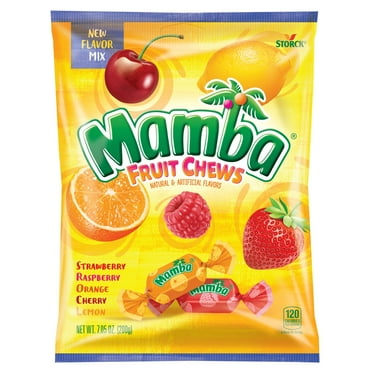 MAMBA Fruit Chews, Variety Pack, Cherry Chewy Candy, Tropical Fruit ...