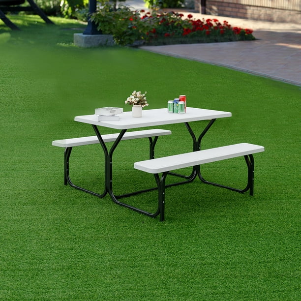 Costway Picnic Table Bench Set Outdoor Backyard Patio Garden Party ...