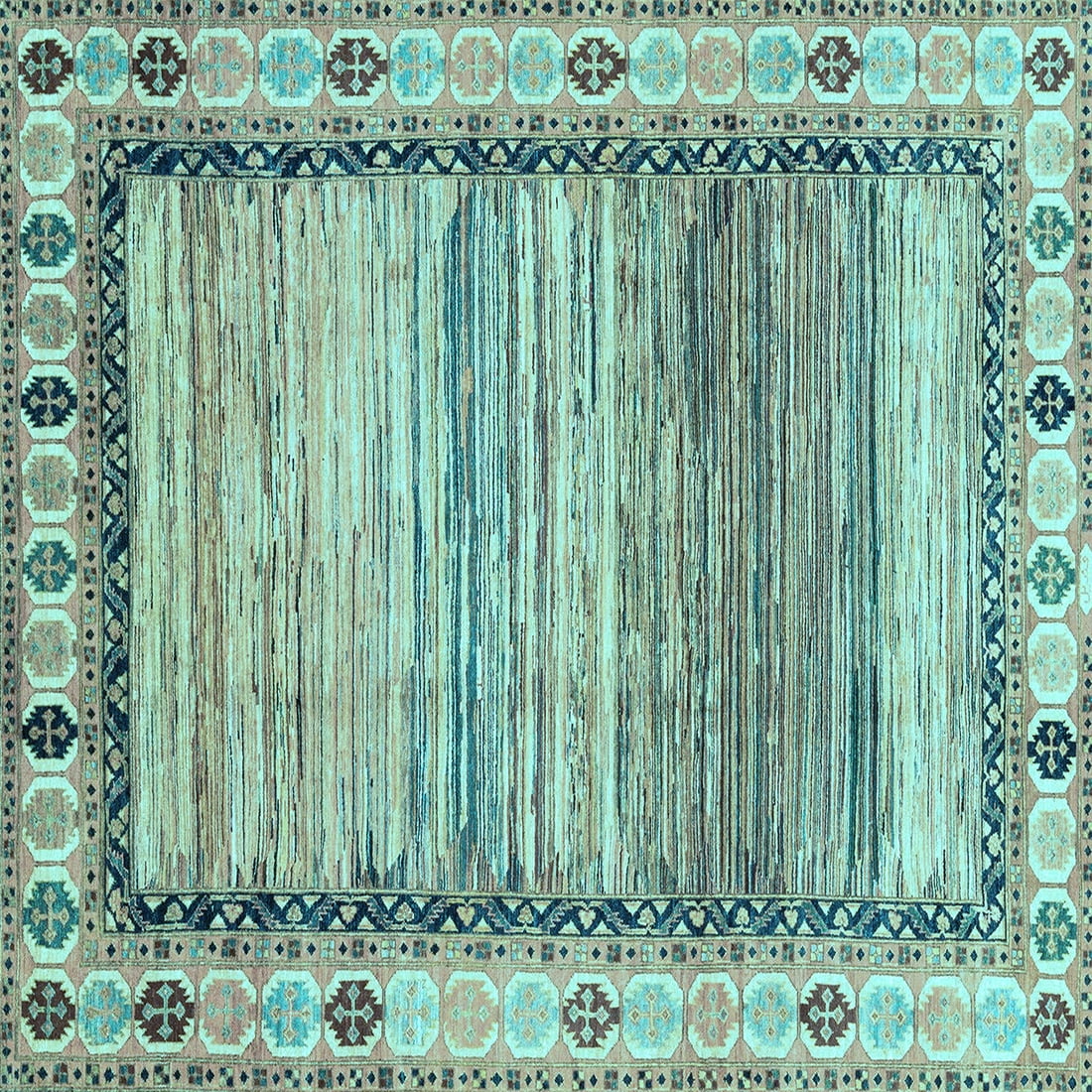 Ahgly Company Indoor Square Abstract Light Blue Modern Area Rugs, 6 ...