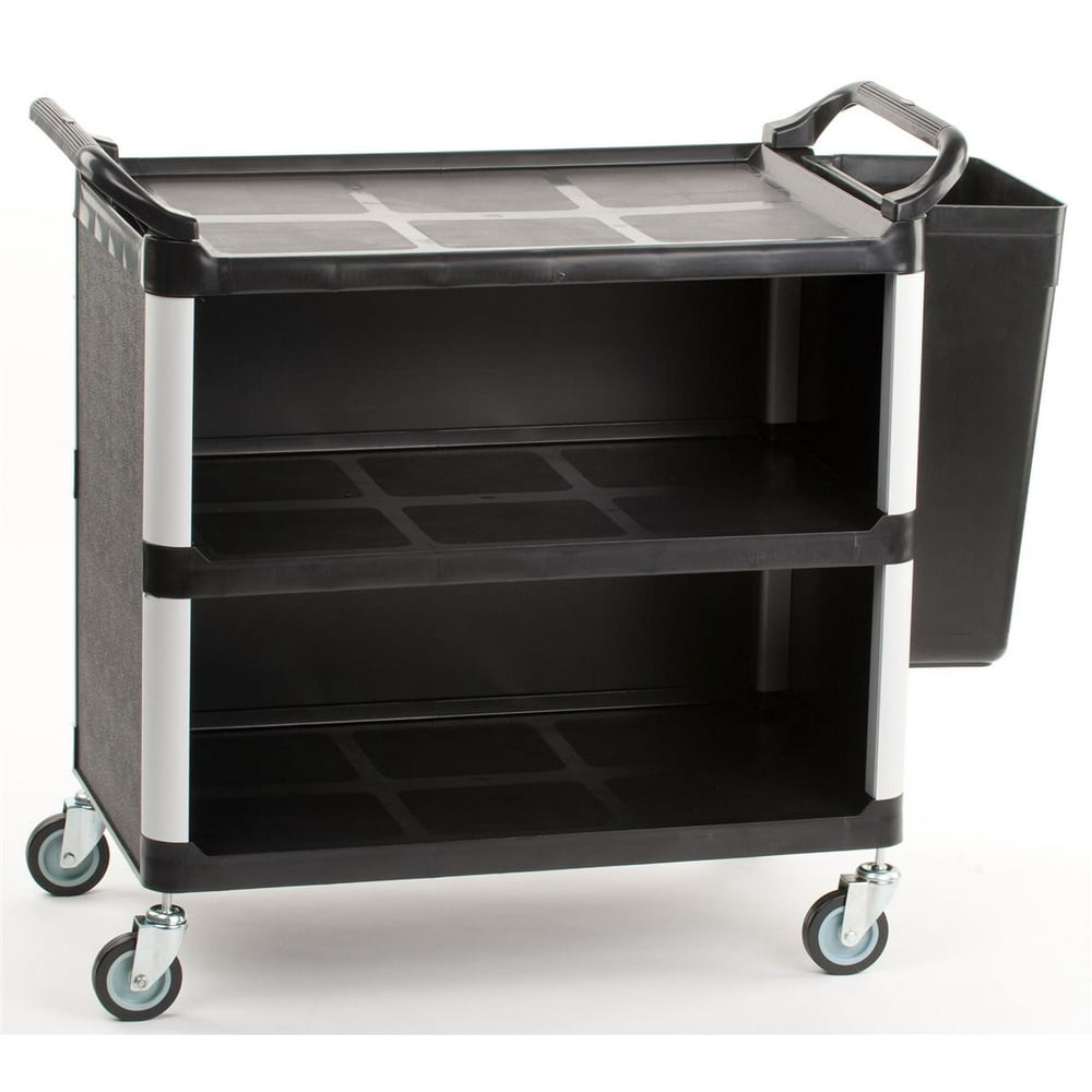 Heavy Duty Bus Cart with Rubbish Bin Attachment, Enclosed Storage Area ...