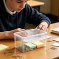 Clear Plastic Storage Box with Lid Stackable Desktop Organizer for ...