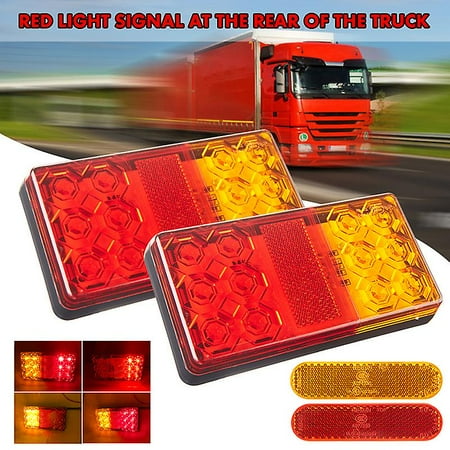 4pcs 12v/24v Truck Trailer Boat Led Stop Indicator Submersible Rear ...