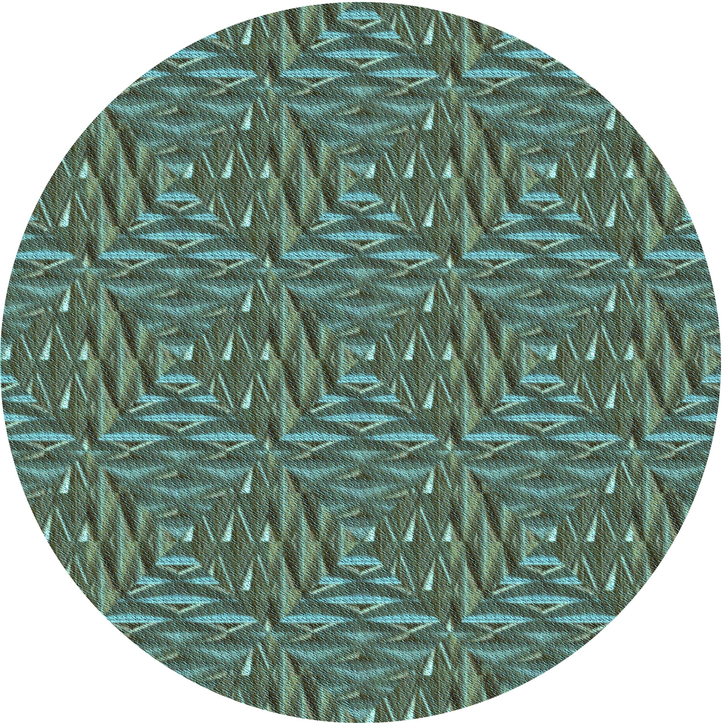 Ahgly Company Indoor Round Patterned Mint Green Area Rugs, 6' Round ...