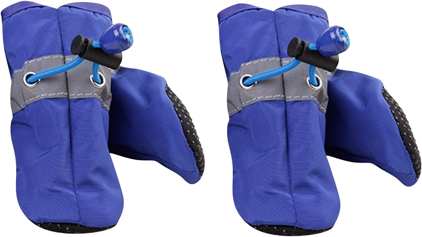 2 Pairs Dog Boots Anti Slip Paws Protectors Soft Dogs Shoes with Straps ...