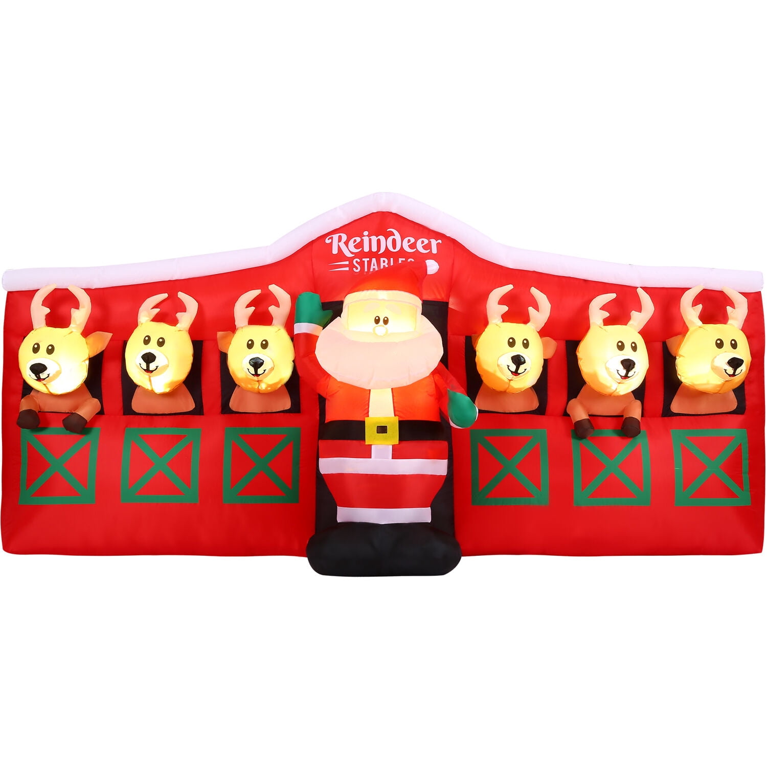 Christmas Santa Reindeer Stable Airblown Inflatable 12