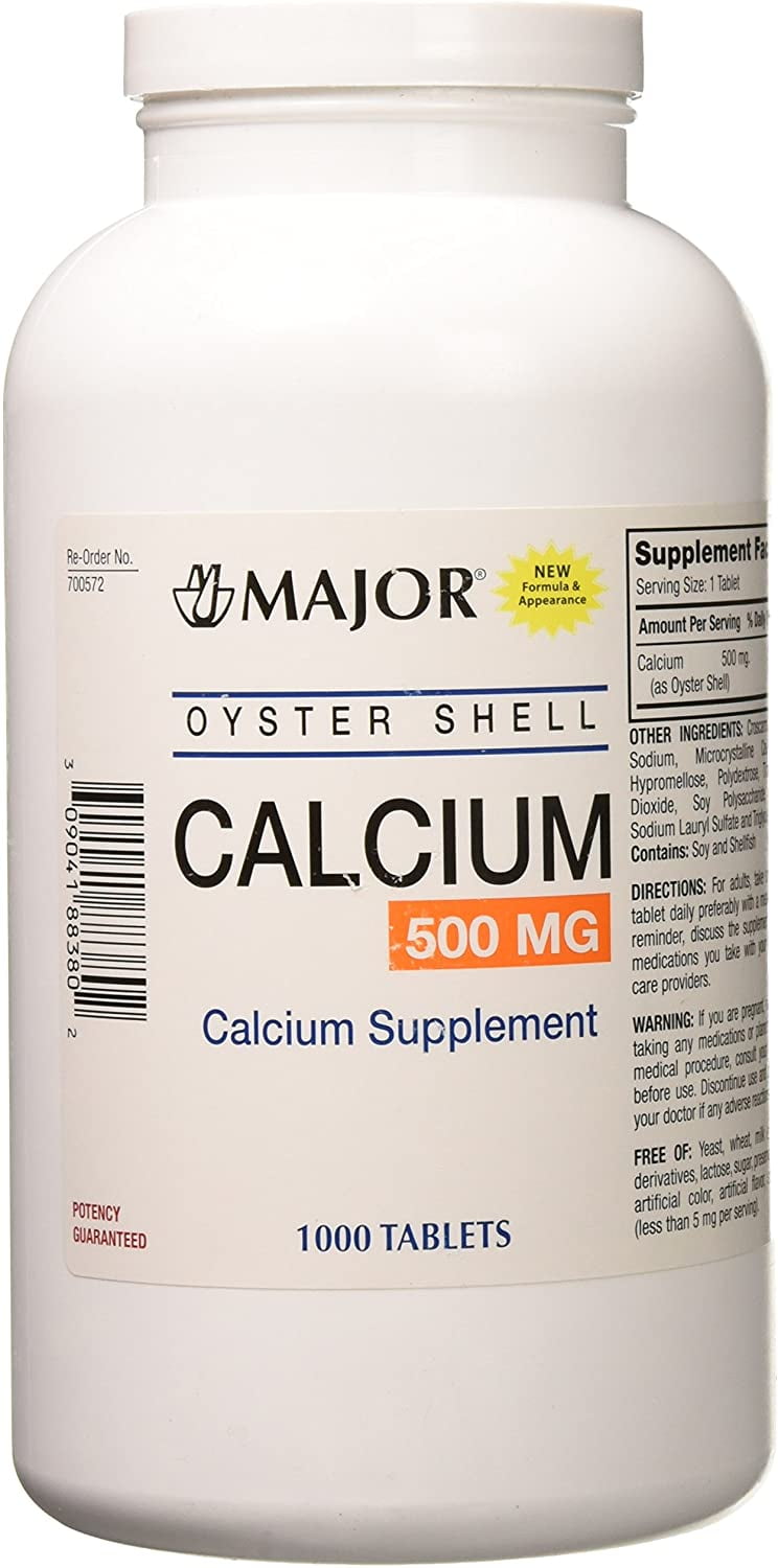 Oyster Shell Calcium Tablets, 500mg, 1000ct - Walmart.com