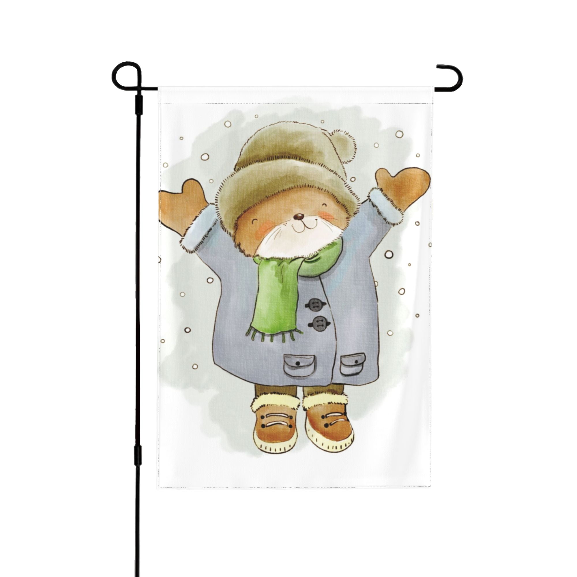 XMXY Cat Winter Cartoon Snowfall Garden Flags Double Sided,Farmhouse ...