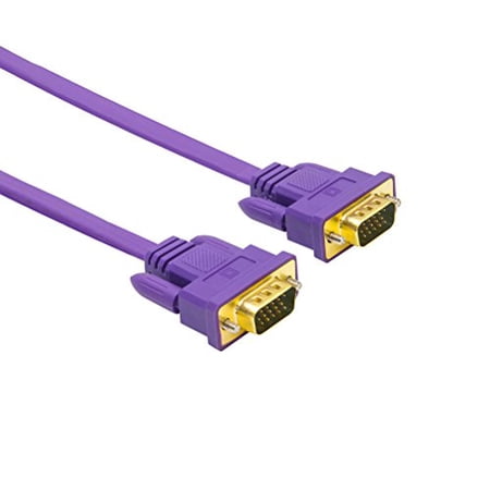 DTECH 50ft Thin VGA Cable Male to Male 15 Pin SVGA Computer Monitor ...