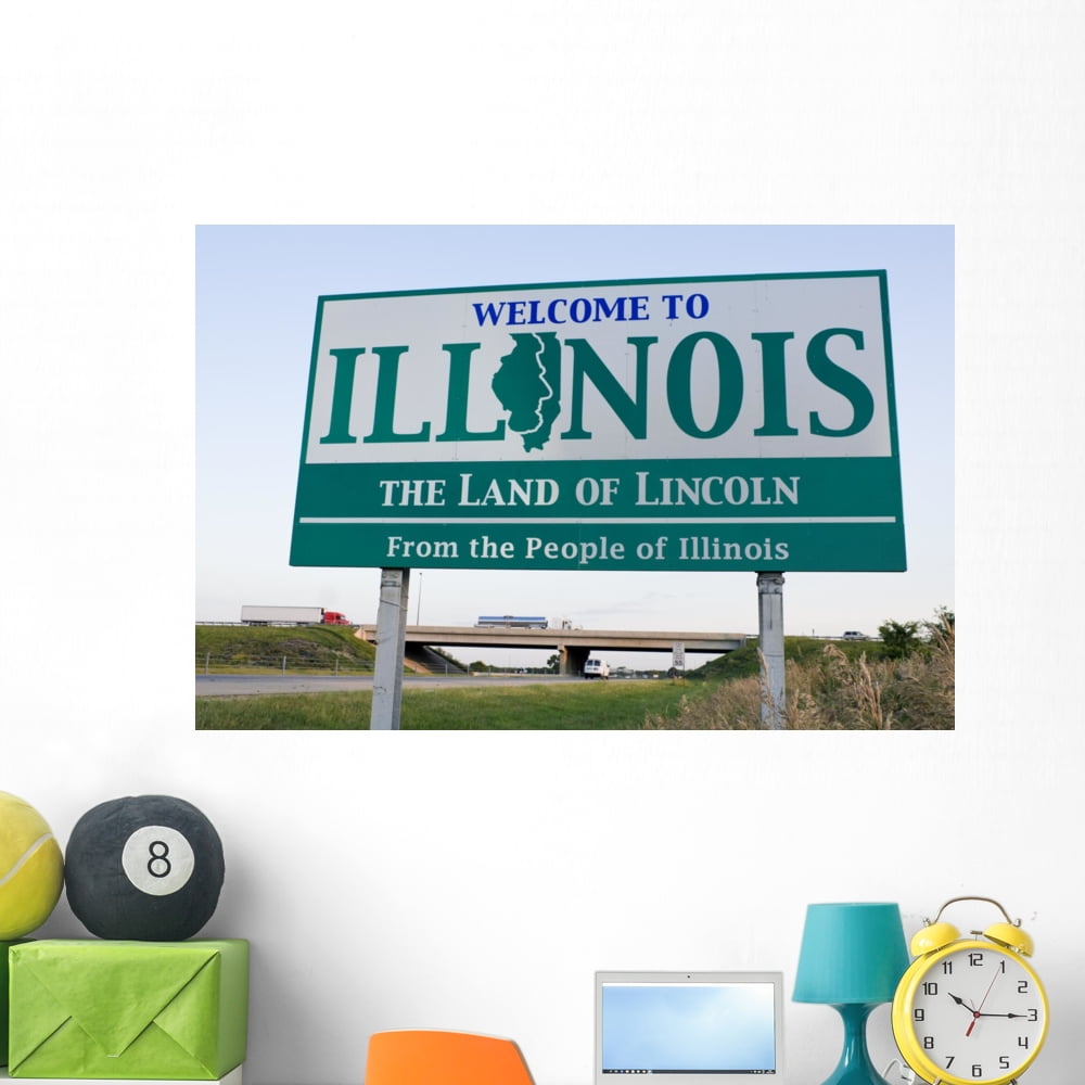Illinois Welcome Sign Wall Mural by Wallmonkeys Peel and Stick Graphic ...