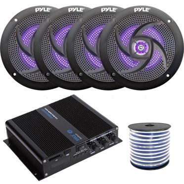 4 x Pyle 6.5" Marine Weather Resistant Audio Stereo Speakers, Pyle 6 ...