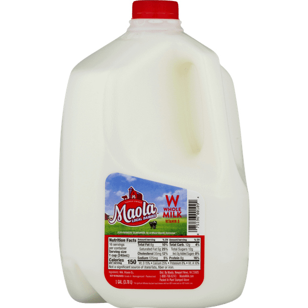 Maola Vitamin D Whole Milk, 1 Gallon - Walmart.com