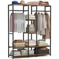 Tribesigns Heavy Duty Clothe Closet Storage with Shelves Double Rod ...