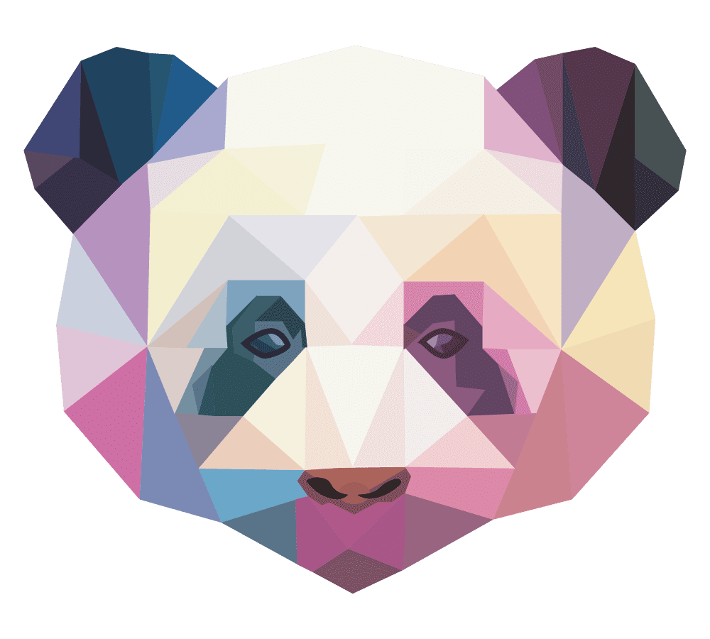 Prismatic and Colorful Design of a Panda Vinyl Wall Decal - Geometric ...