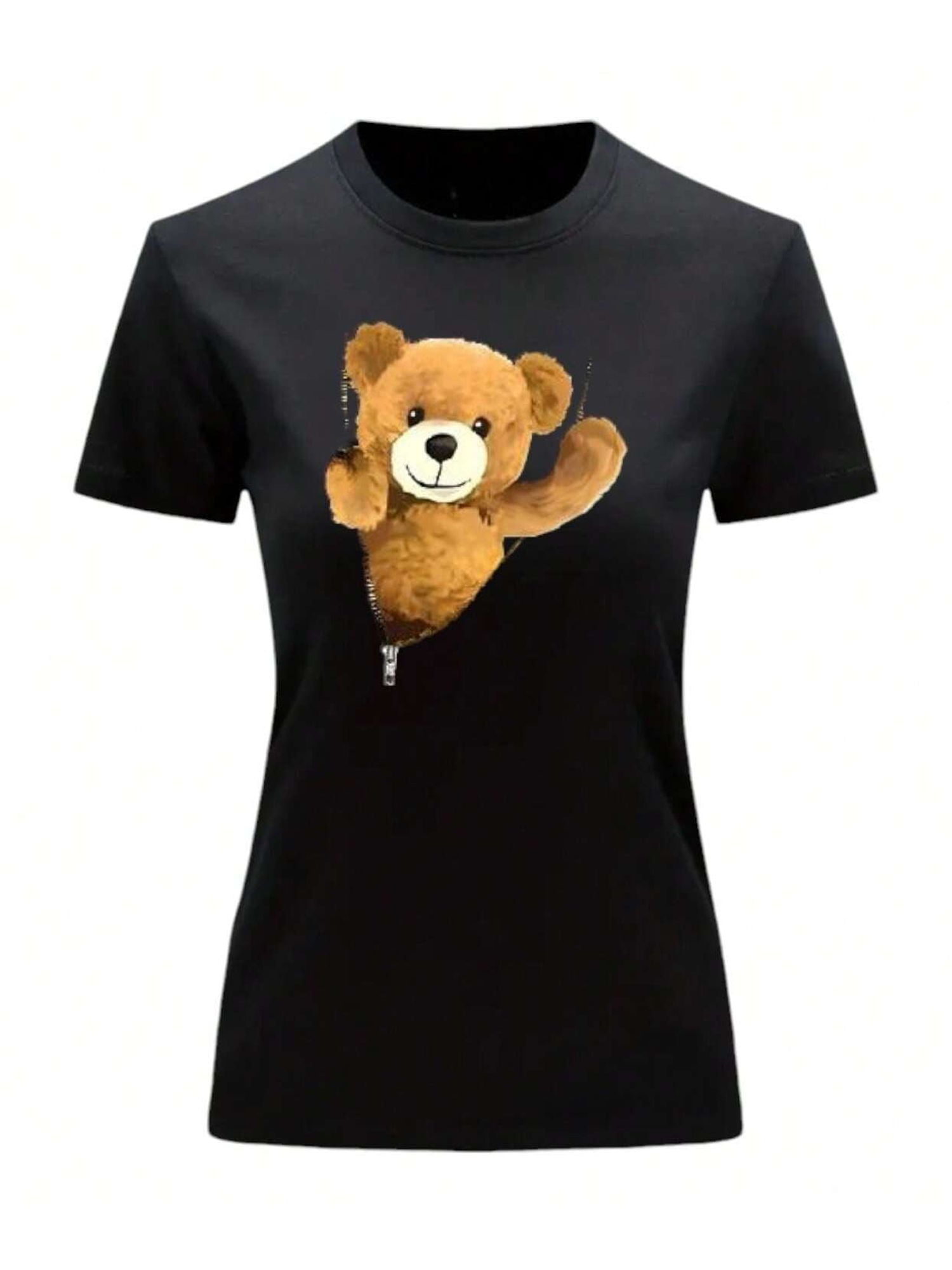 Playera Blusa De Oso De Peluche Saliendo Del Cierre Ropa Para Mujer ...