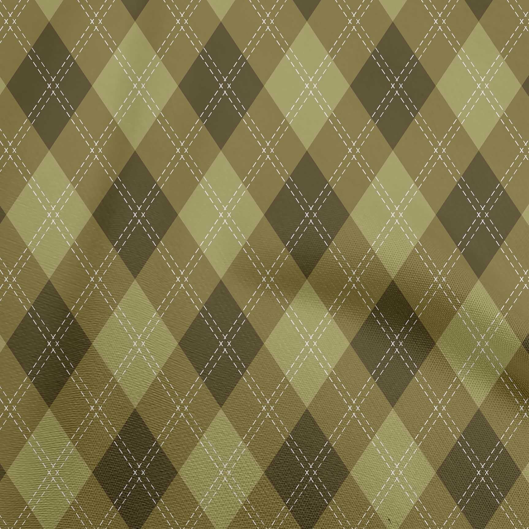oneOone Velvet Dark Olive Green Fabric Check Quilting Supplies Print ...