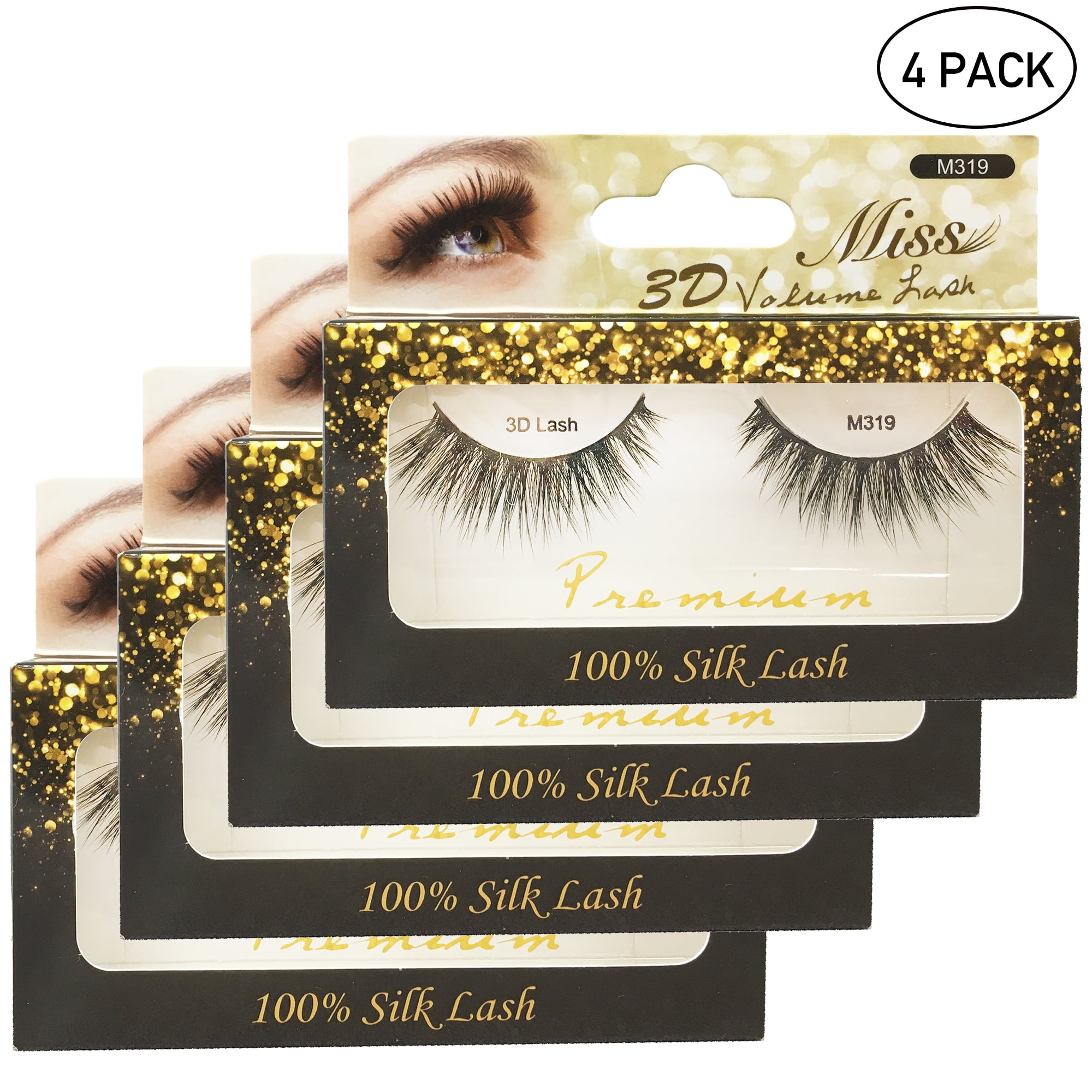 Miss Lashes 3D Volume Tapered Natural Silk Eyelash Extension [4-PACKS ...