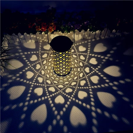 Heart Shaped Solar Lanterns Creative Outdoor Hanging Lights Retro Solar ...