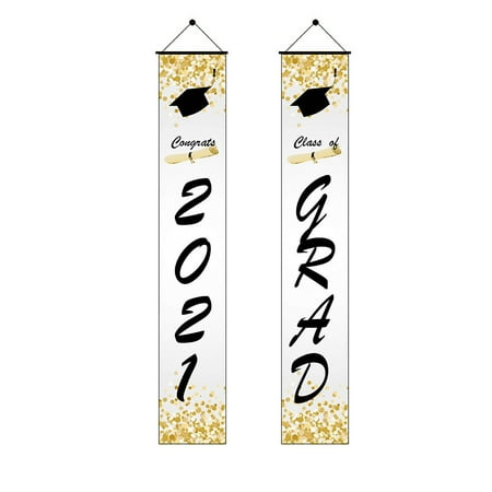 2021 Graduation Banners Hanging Flags Porch Sign Graduation Party ...