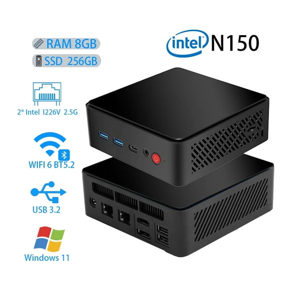 GMKtec Mini PC NAS, Intel N150 Dual Boot, Win 11 Pro Linux Desktop ...