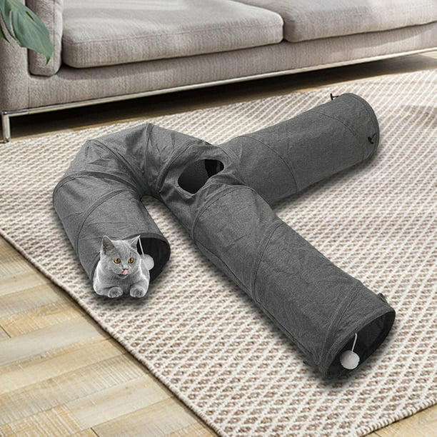 Tubo de Plegable para Gatos, Juguetes Plegable Interactivo de 3 Vías ...