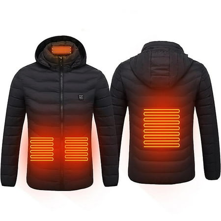 Men Electric Heated Quilted Coat Heating Puffer Jacket Winter Warm ...