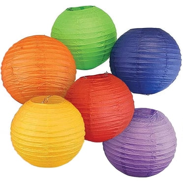 LumaBase Round Paper Lanterns - Set of 5 (White) - Walmart.com
