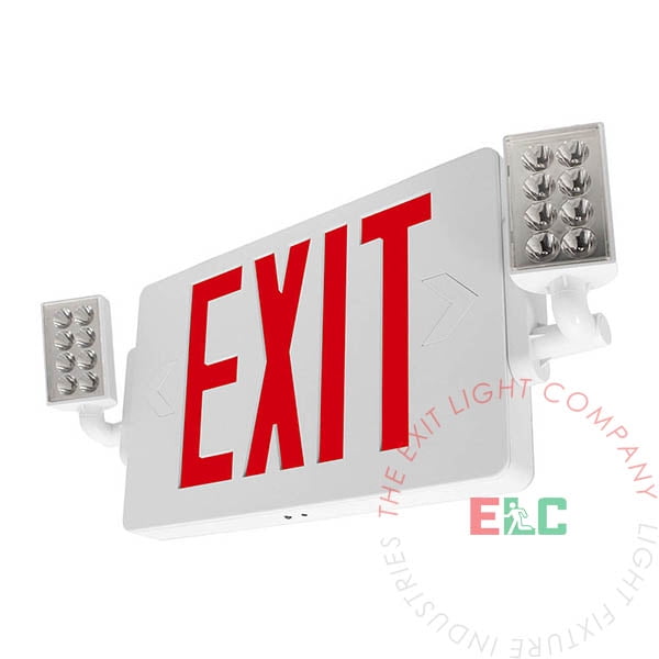 LFI Lights | Red LED Thin Exit Light Combo | 300° Adjustable Lamp Heads ...