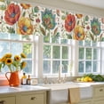 Bohemia Flowers 2 Panels Kitchen Valance, Color Vintage Pesley Floral ...