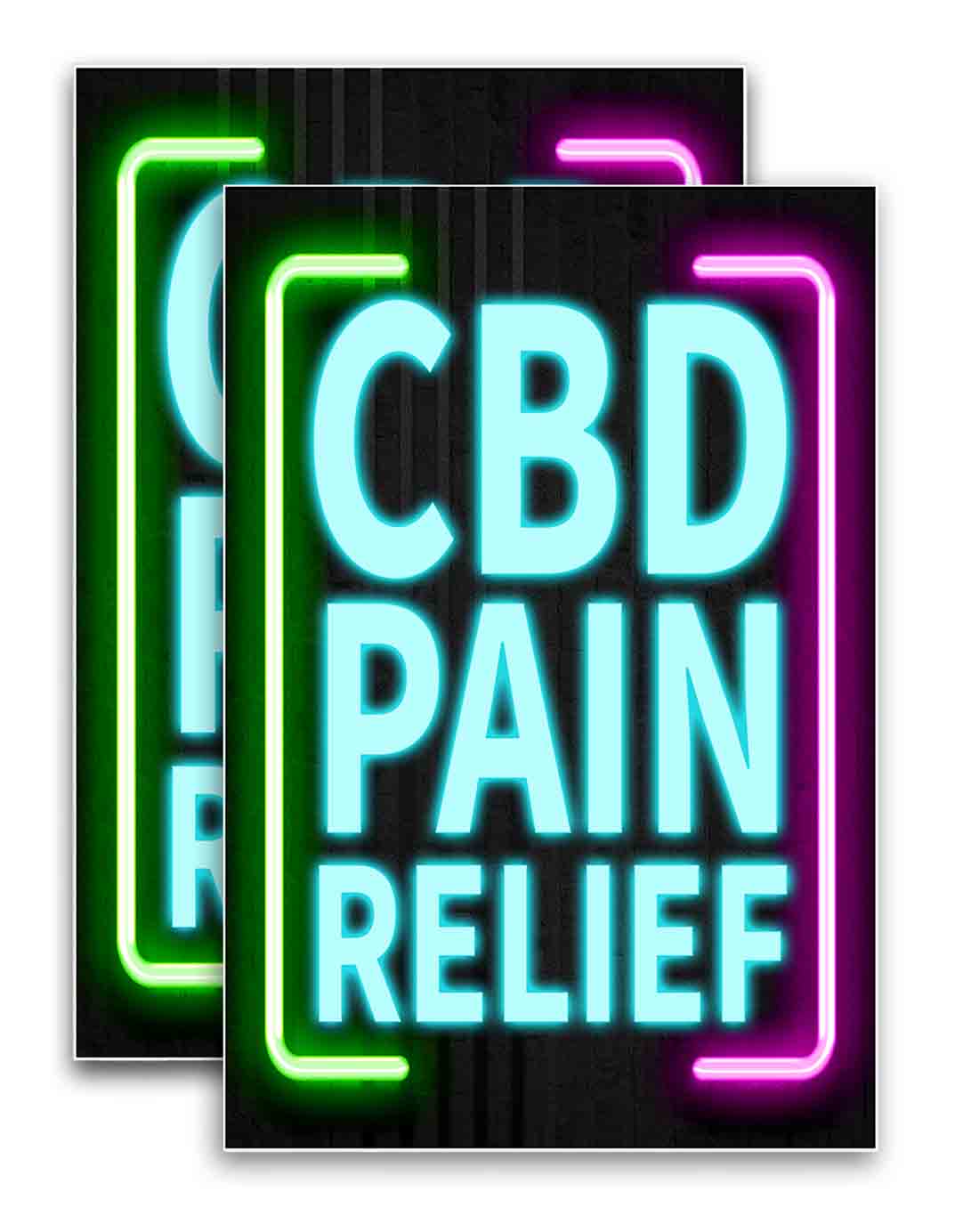 CBD Pain Relief (24" X 36") Vinyl Decal Only (Pack of 2) |Sign|Sticker ...