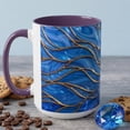 Blue Faux Marble Mug, Faux Stained Glass Cup, Agate Geode Teacup, Gold ...