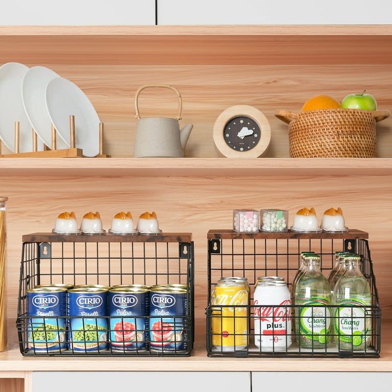 Countertop Potato Basket Wetheny 2pcs Wall Mounted Wire Basket Fruit