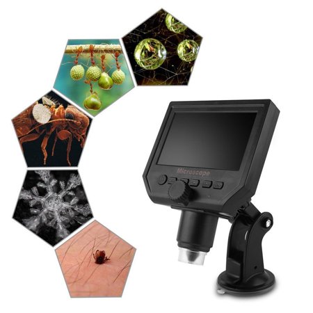 HD 3.6MP CCD Pixel 4.3" OLED Screen Display LCD Digital Microscope Zoom ...