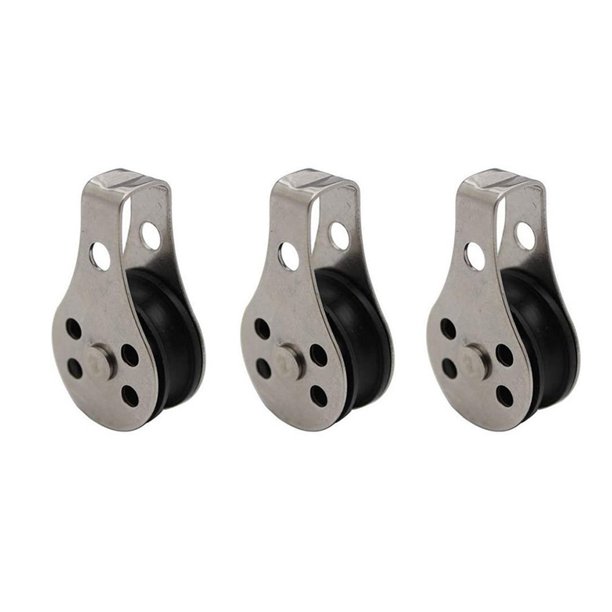 wolftale 3Pcs Pulley Rope Block Wire Stainless Steel Lifting Hanging ...