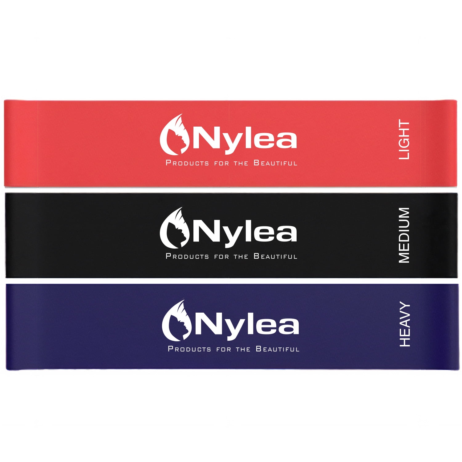 Nylea 3 Pack Resistance Exercise Loop Workout Bands [15-40 lbs] Best ...
