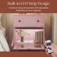 20.7" Wide Pink Robot LED Nightstand with 360 ° Rotating Drawer ...
