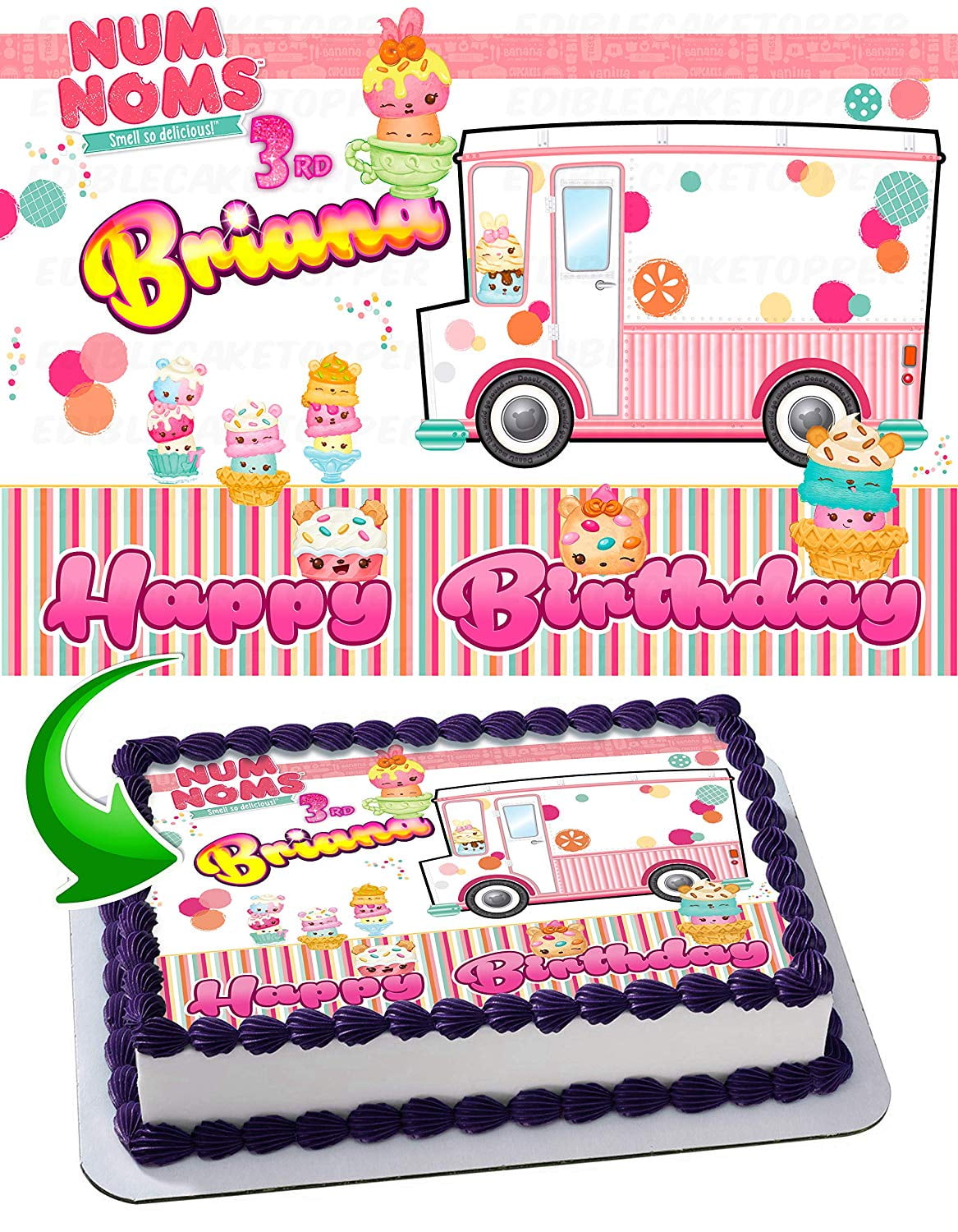 Num Noms Edible Cake Image Topper Personalized Picture 1/4 Sheet (8"x10 ...