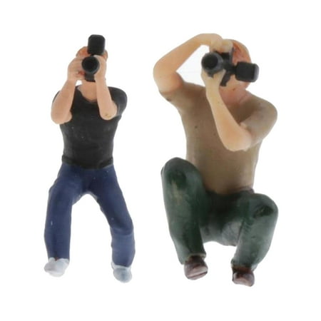 2x HO Scale Diorama Painted Figure Photographer Cameraman Resin Model ...