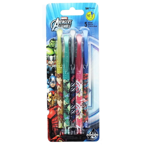 Marvel Avengers Assemble Colored Gel Pens, 5-Pack - Walmart.com ...