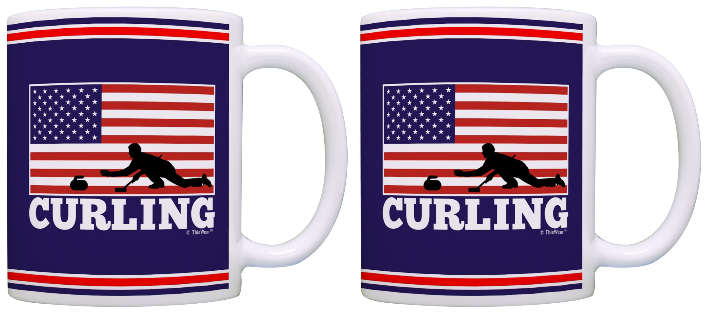 ThisWear American Pride Curling United States Flag 11 ounce 2 Pack ...