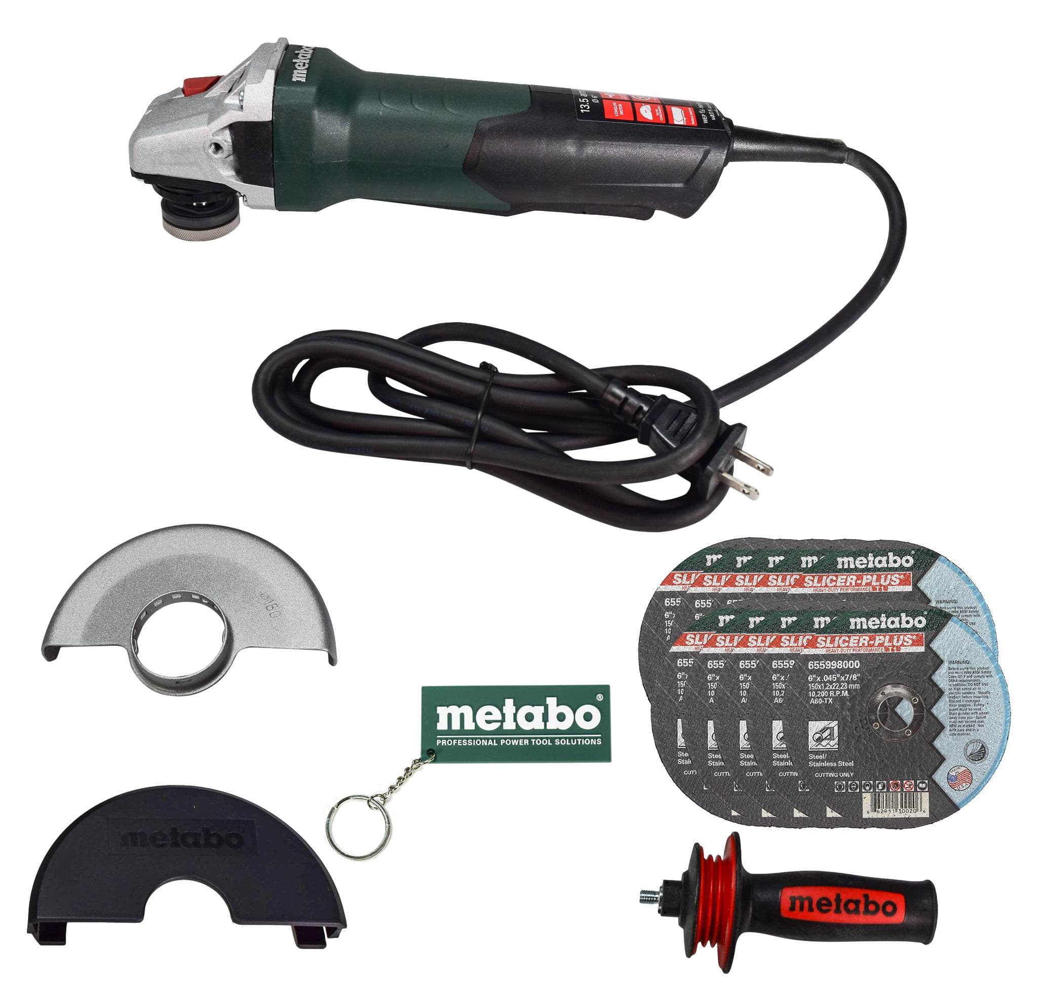 Metabo 600488420 WEP 15-150 Quick 6" Corded Angle Grinder 13.5 AMP with ...