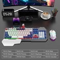 Wired Usb Metal Internet Cafe Keyboard And Mouse Set Mechanical Feel ...