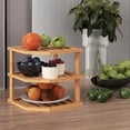 3 Tier Bamboo Corner Shelf(2 Pack),Plate Organizer,Dish Drying Rack ...