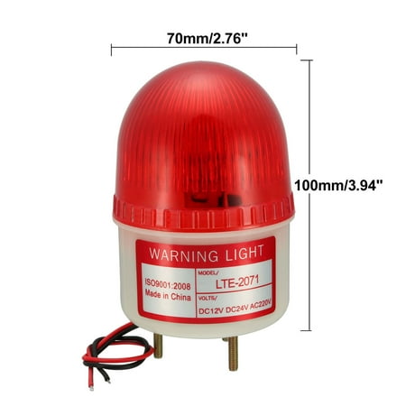 Emergency Warning Light Bulb Rotating Flashing Signal Lamp DC 24V Red ...
