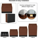 DEWEL Adjustable Square Bed Risers - Heavy Duty, Extra Tall, Stackable ...