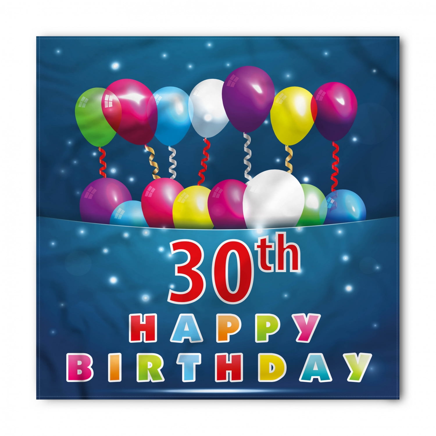 30th Birthday Bandana, Balloons Curly Ribbon, Unisex Head and Neck Tie ...