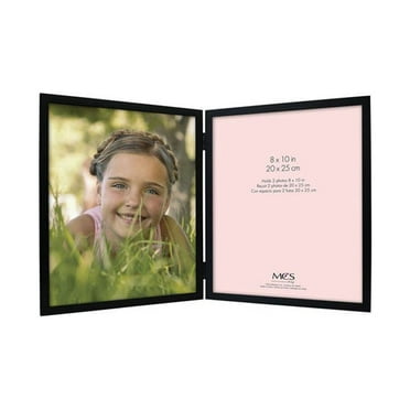 Walnut Wood 8x10 Hinged Double Picture Frame Matted to 5x7 - Walmart.com