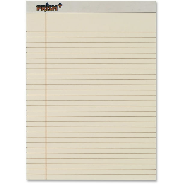 TOPS Prism Plus Colored Legal Pads, 8 1/2 x 11 3/4, Ivory, 50 Sheets ...