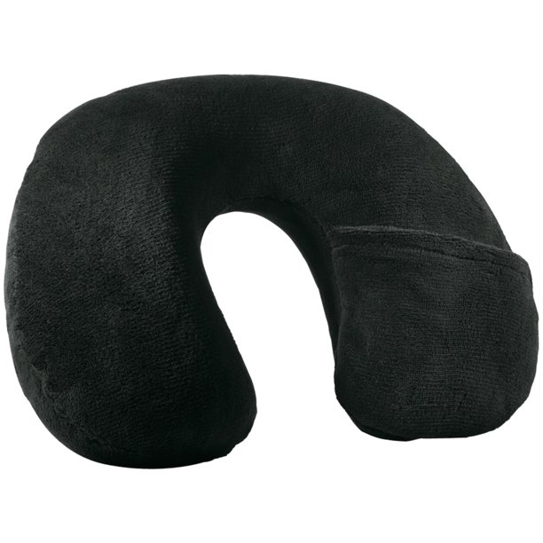 CNRTS22N TS22N Inflatable Fleece Neck Rest (black) - Walmart.com